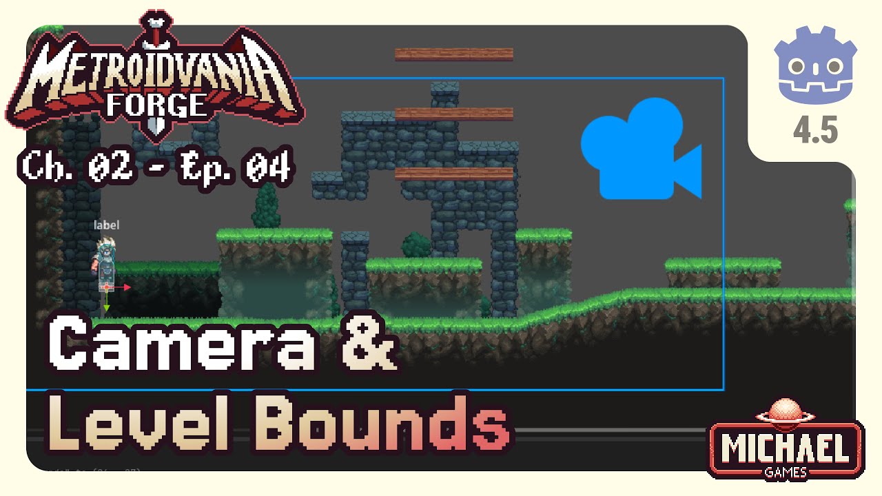 📖02 ‣ 📼04 ‣ Level Bounds & Camera Setup ‣ Metroidvania Forge Godot 4 ...