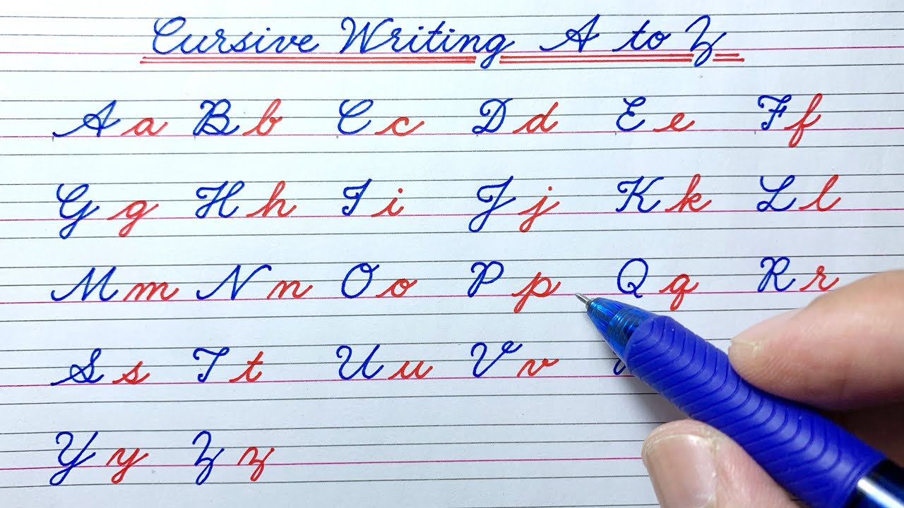 Cursive writing a to z | Cursive writing abcd | Cursive handwriting ...