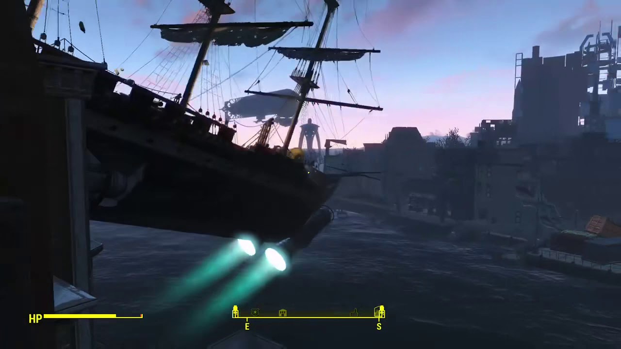 Fallout 4 U.S.S Constitution Flying scene - YouTube