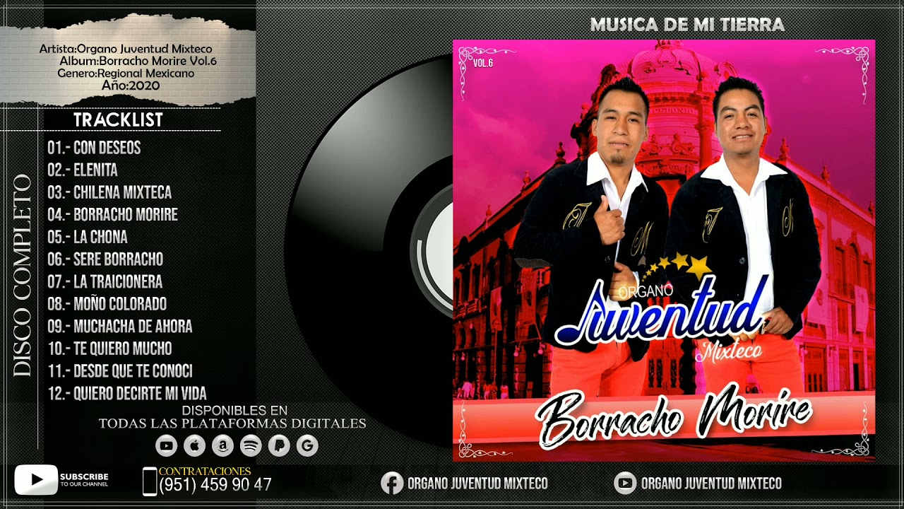 Organo Juventud Mixteco - Borracho Morire Vol.6 Album Completo - YouTube
