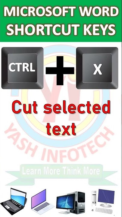 Ctrl + X – Cut selected text, MICROSOFT WORD SHORTCUT KEYS #computerknowledge #computergk - YouTube