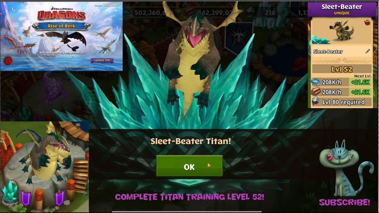 Dragons Rise of Berk Complete Titan training with Sleet Beater an ...