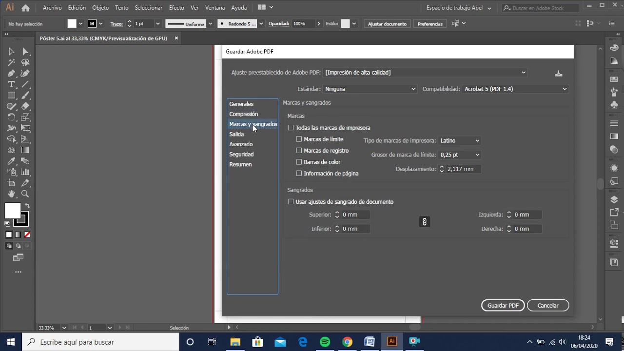 22.3 Opciones a la hora de exportar a PDF en Adobe Illustrator - YouTube