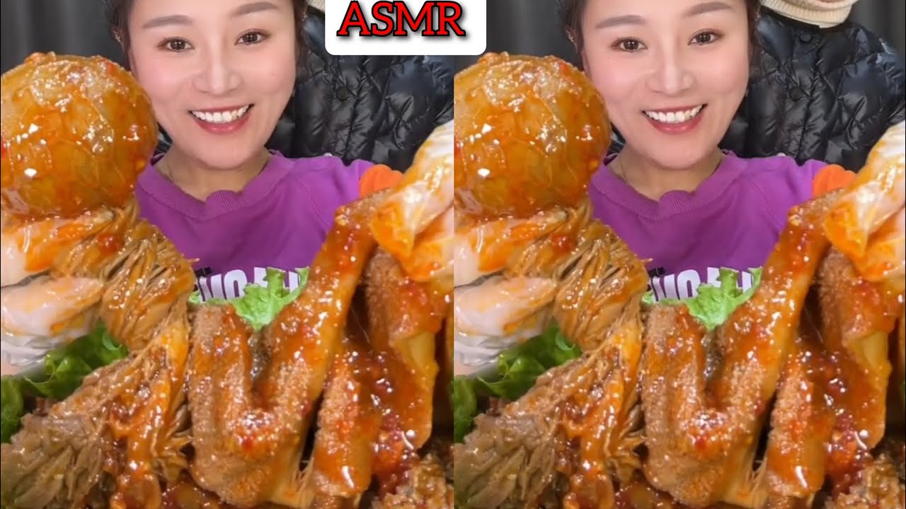 ASMR sheep brain spicy 羊脑辣 Eating Show Mukbang - YouTube