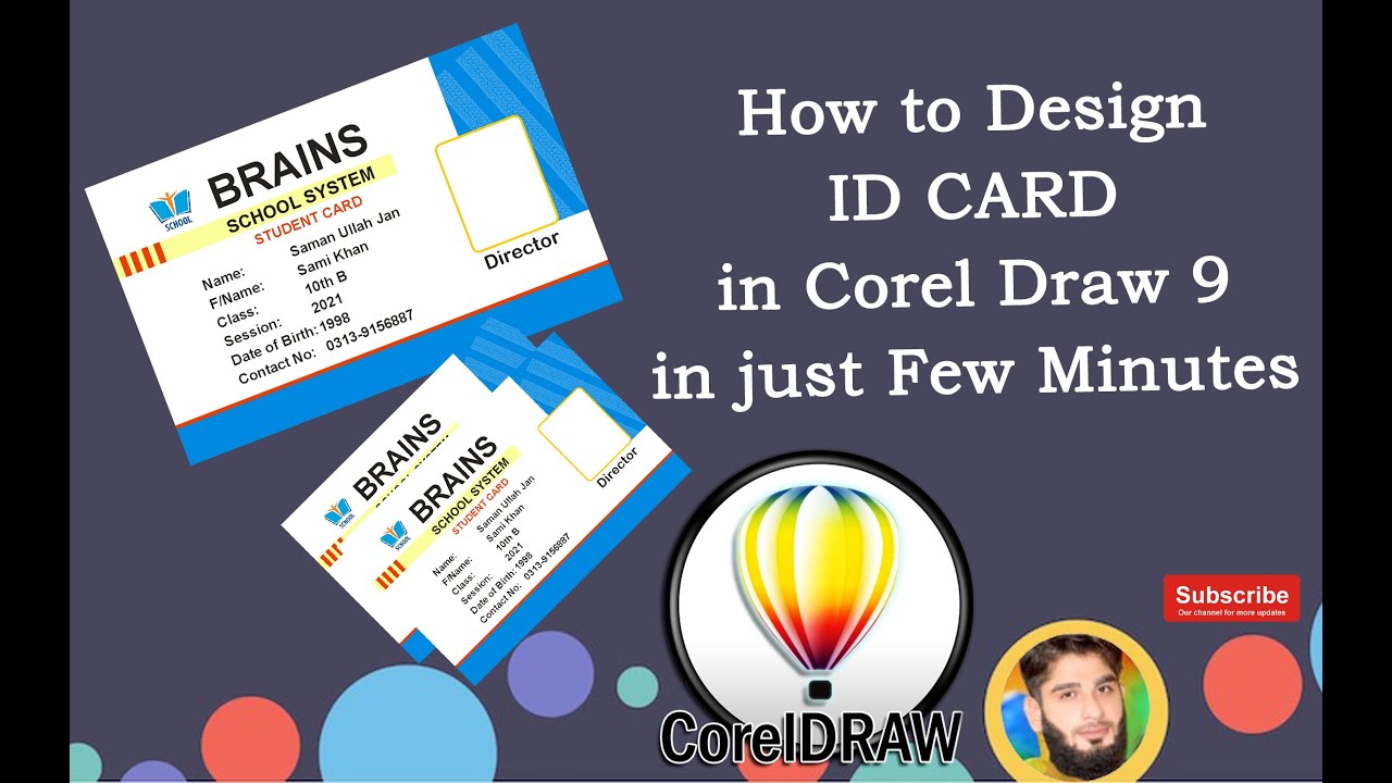 How to Design ID CARD FRONT SIDE IN COREL DRAW 9 - YouTube