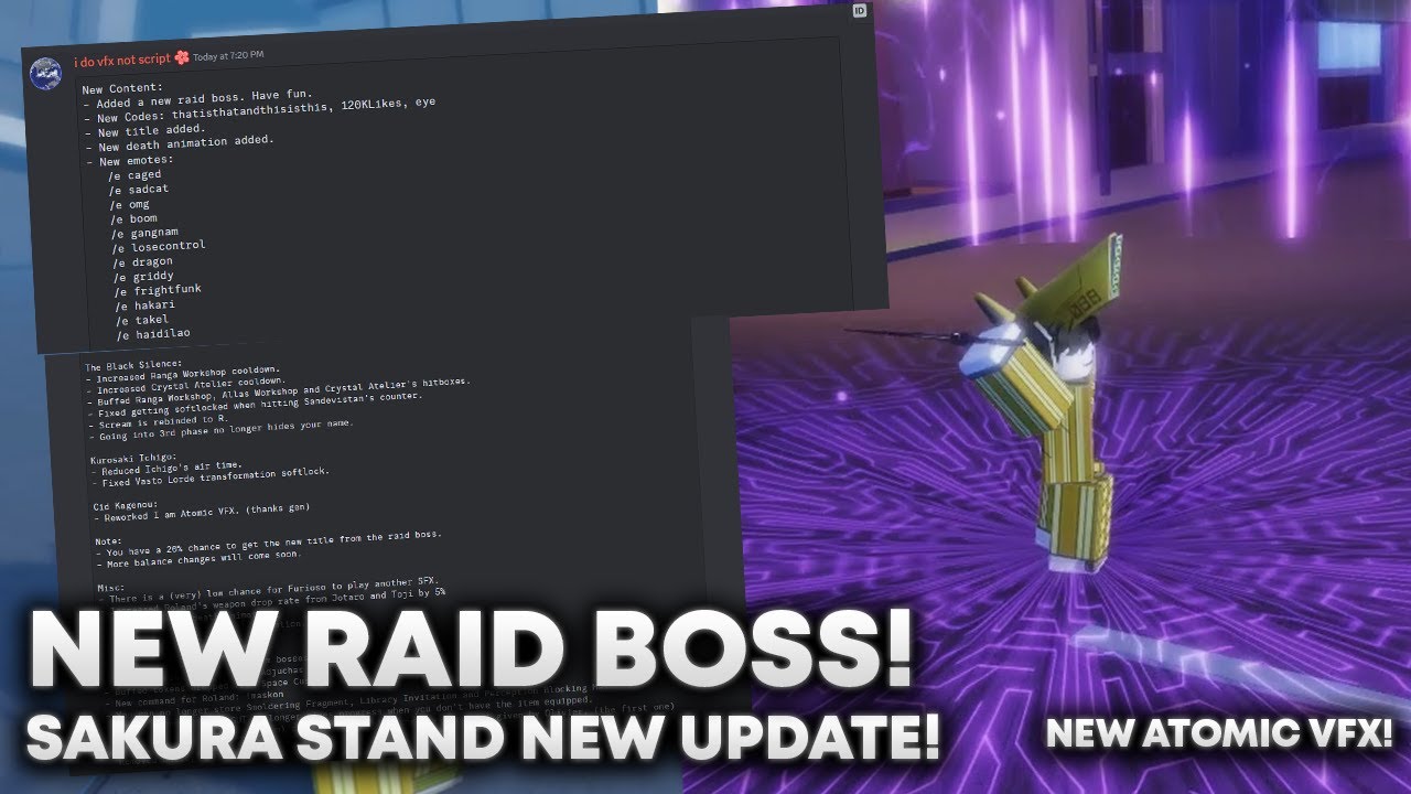 SAKURA STAND NEW UPDATE || NEW RAID BOSS + How To Summon! - YouTube