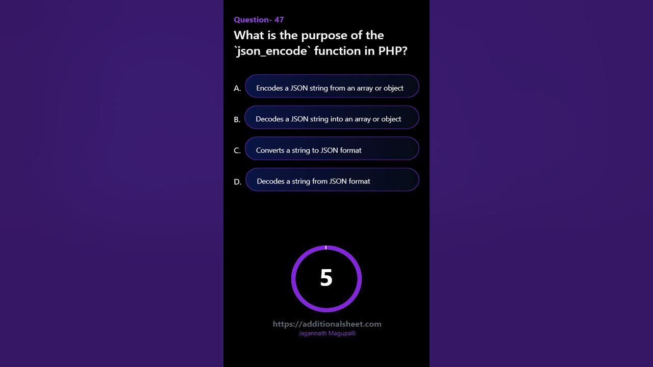 What is the purpose of the json encode function in PHP - YouTube
