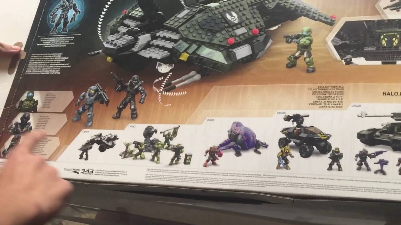 HALO MEGA BLOKS UNSC VULTURE GUNSHIP SET REVIEW - YouTube