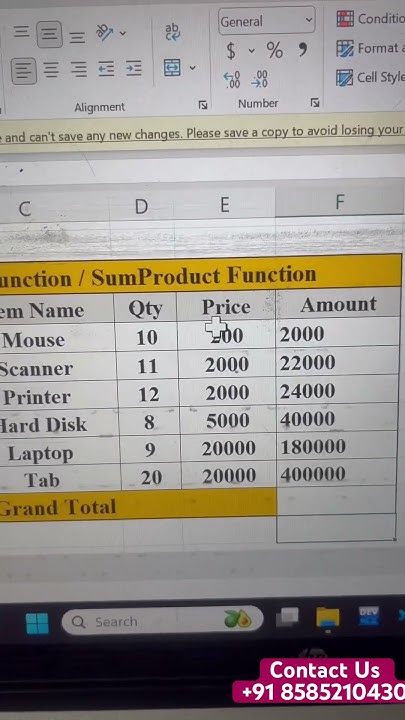 Product() Function / Sumproduct() Function in advance excel - YouTube