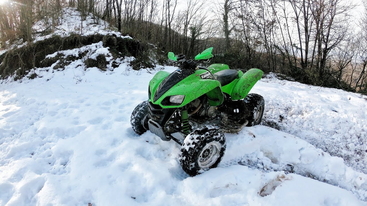 Searching For Snow | Quad Winter Adventure | KFX700 - YouTube