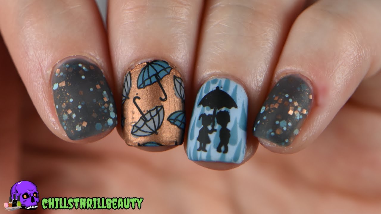 Autumn/Fall Nail Art - Stamping Tutorial - Lina Nail Art | Rainy Days ...