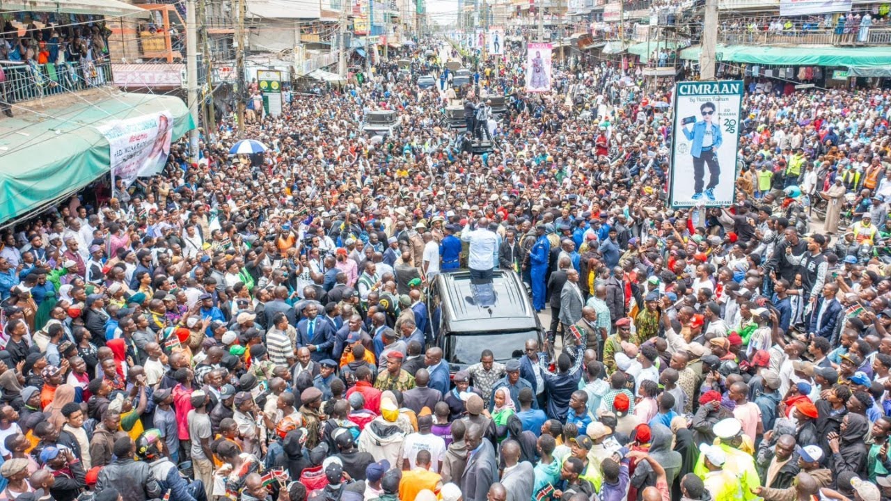 Drone footage of President Ruto's huge crowd in Eastleigh, Nairobi ...