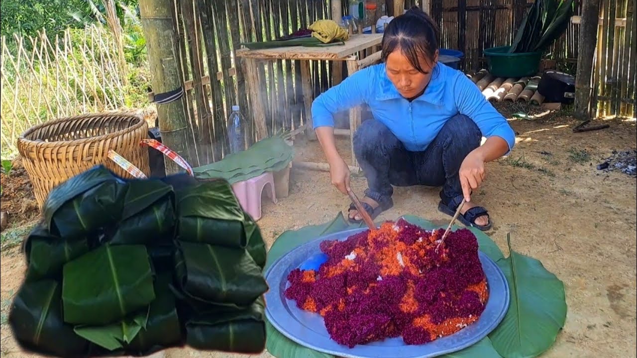 How to cook sticky rice to create many colors to sell at the market to ...