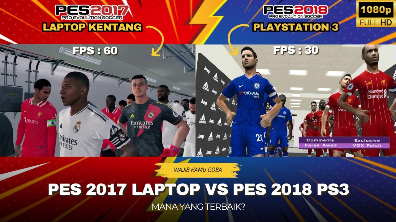 PERBANDINGAN🔥PES 2017 PC VS PES 2018 PS3 MANA LEBIH BAGUS? - YouTube