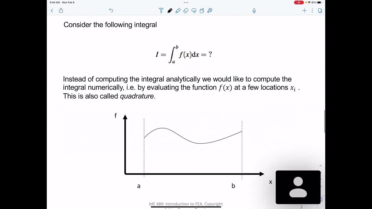 ME489 Introduction to FE Lecture 8: Gauss quadrature - YouTube