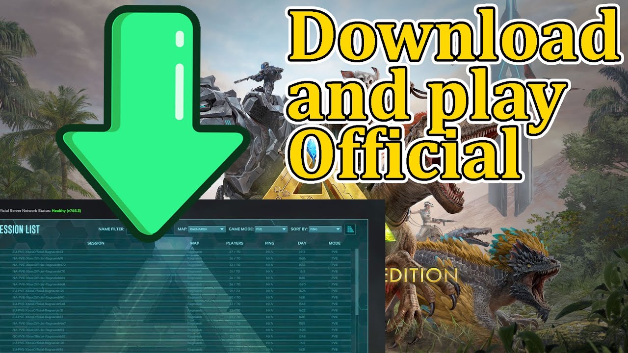How to Download and play Official Servers Ark Survival Evolved - YouTube