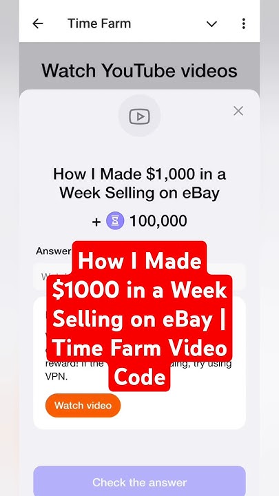 How I Made $1000 in a Week Selling on eBay | Time Farm Video Code - YouTube