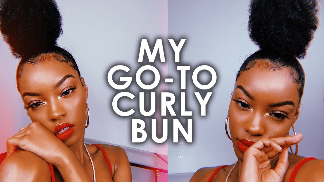 MY GO-TO CURLY BUN | Slim Reshae - YouTube