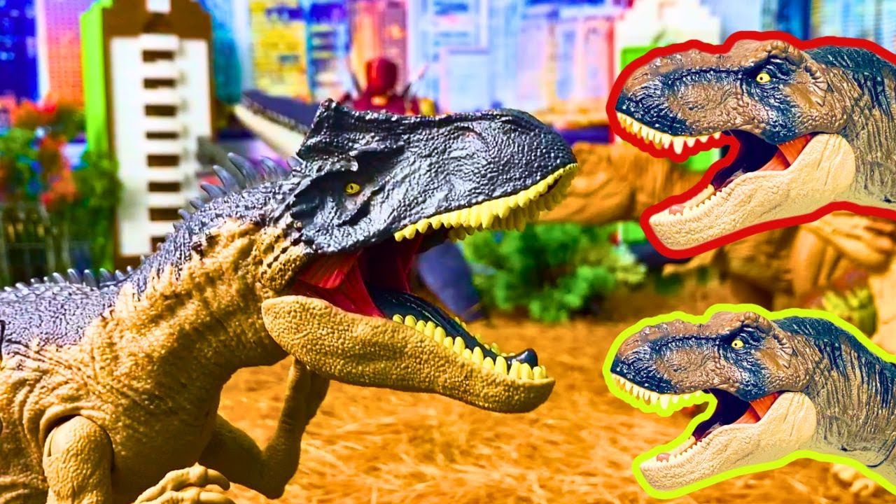 Jurassic World Predators: Triceratops, T-REX, Therizinosaurus ...