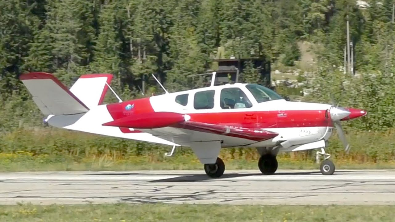 Beechcraft J35 Bonanza Takeoff - YouTube