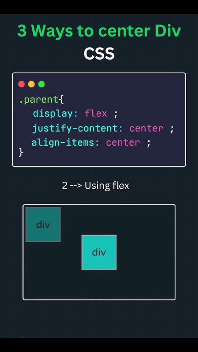 3 Ways To Center A Div In Css 🔥 Ytshorts Centerdiv Css Shorts Css Learncss 