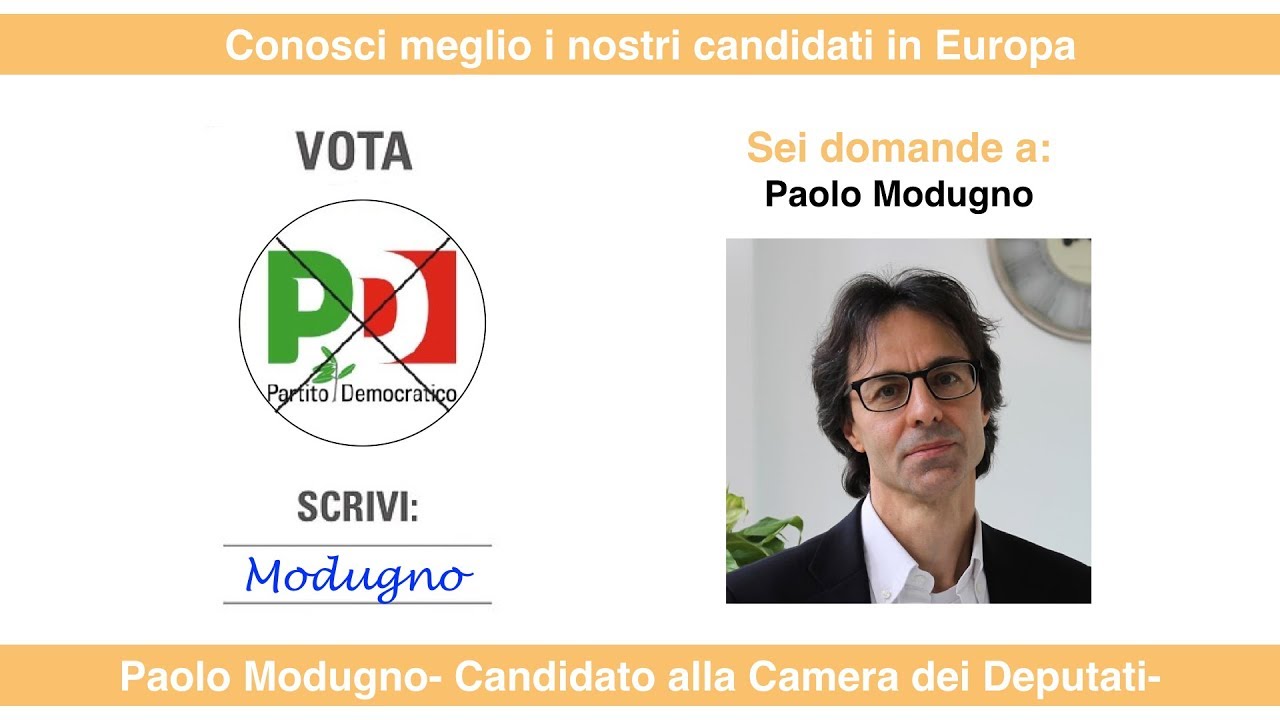 Paolo Modugno -PD candidato alla Camera dei Deputati- - YouTube