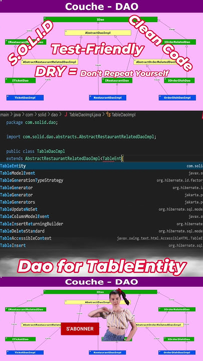 Définition de Dao pour l'entité TableEntity - /- DAO - Data Access Object / Sans Spring - YouTube