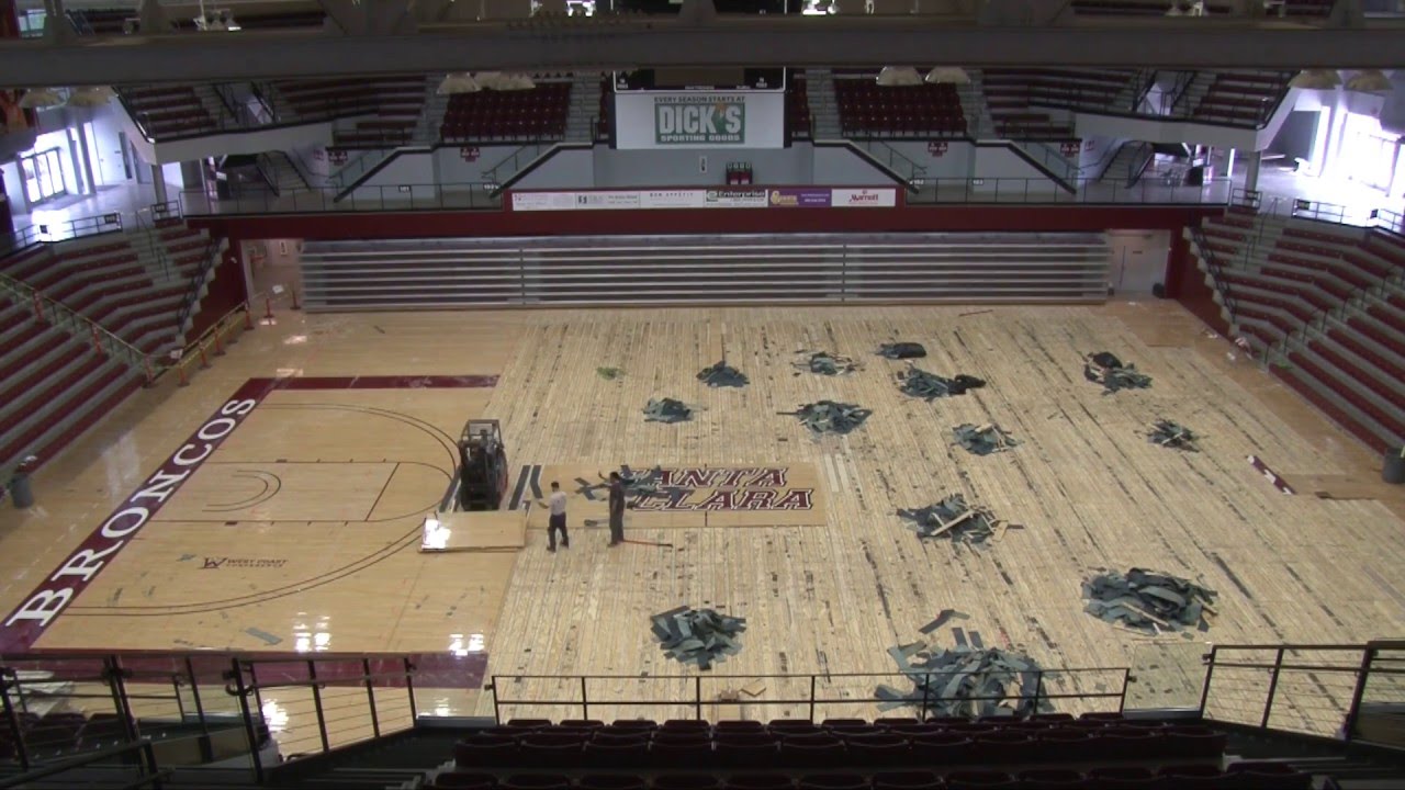 Leavey Center Floor Construction 2016 — Week 1 Time Lapse - YouTube