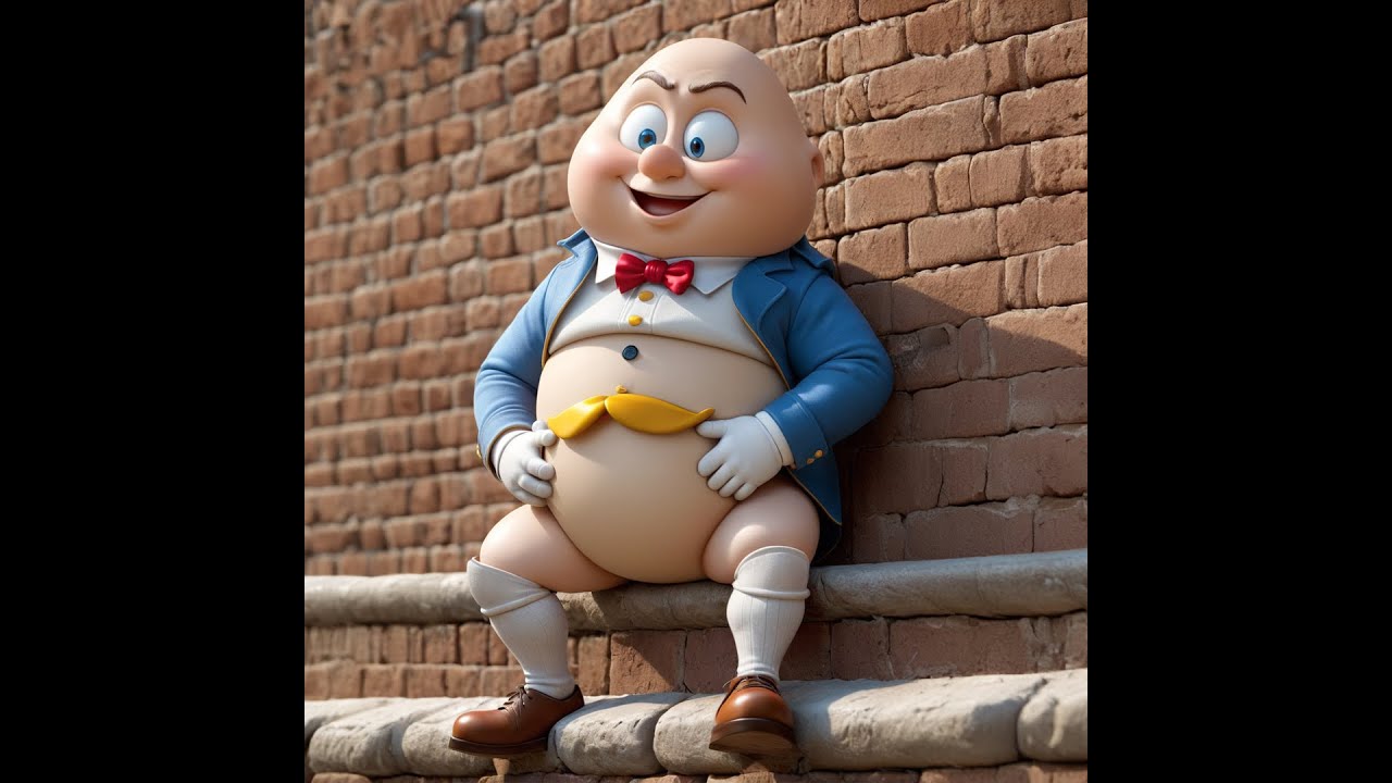 Humpty Dumpty sat on a wall. An old classic with a modern touch for the ...