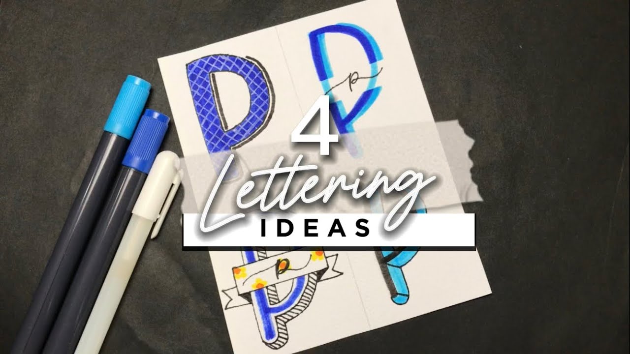 Lettering with 4 Inspiring Ideas!💙| Mastering Brush Pen | Step by Step ...