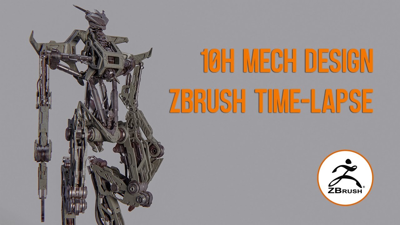 10h Zbrush Mech Design 02 Time-Lapse - YouTube
