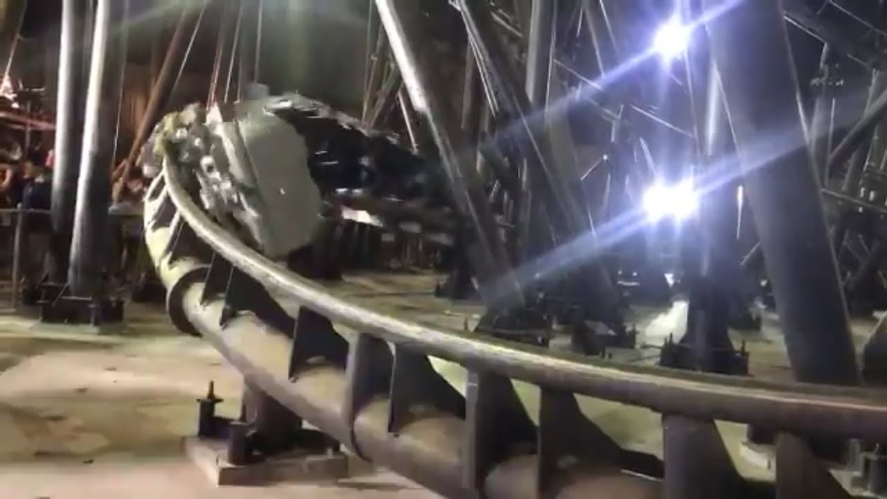 Flight of Fear At Kings Island - LIGHTS ON off ride! - YouTube