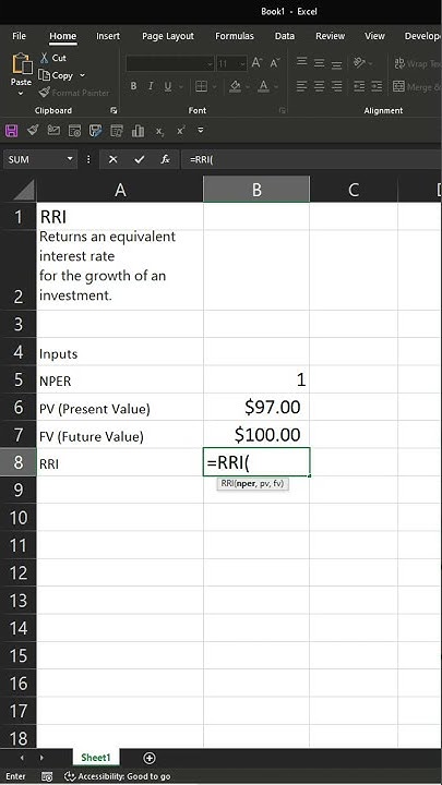 RRI Function #Shorts Microsoft Excel Tutorial - YouTube