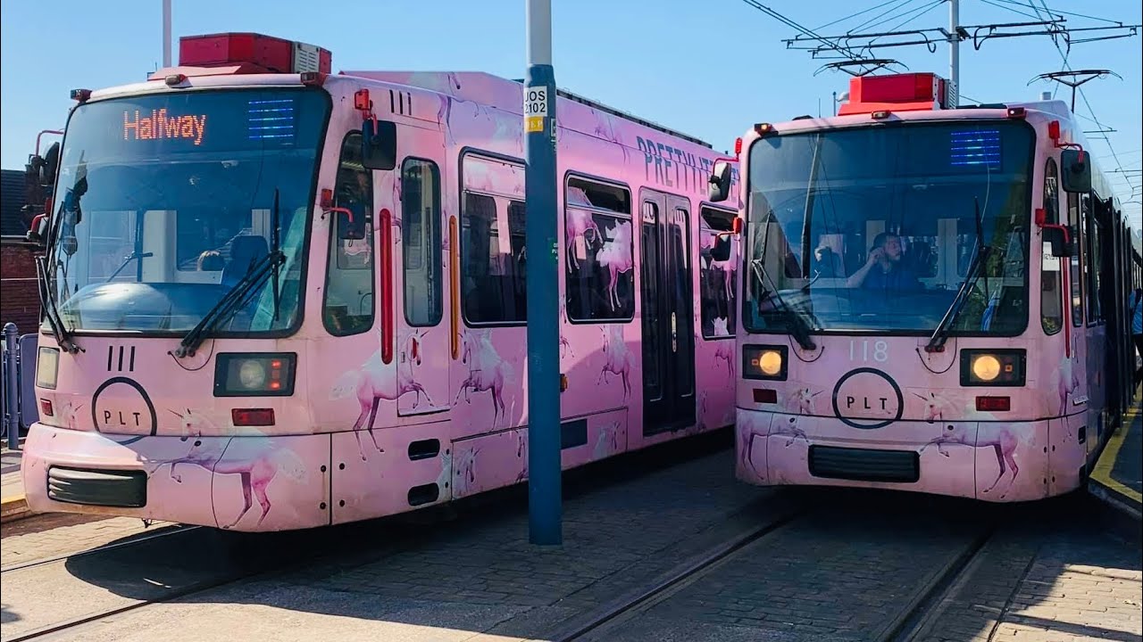Two Unicorn 🦄 Prink 💞 Sheffield SuperTram 118+111 At University - YouTube