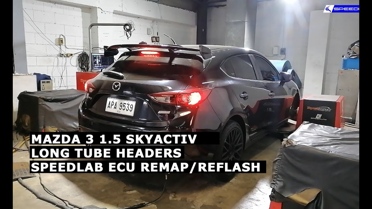 Mazda 3 1.5L Skyactiv Long tube Headers and ECU Rema Reflash - YouTube