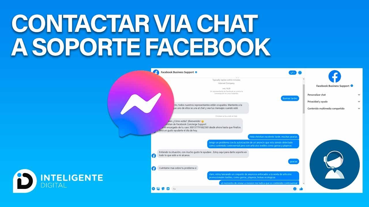 Contactar por chat Asesor Facebook - Soporte por Chat Facebook - YouTube