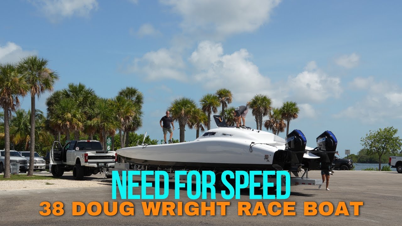 38 Doug Wright Race Boat With 500RS Launch and Speed Run - YouTube