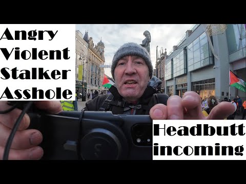 Angry violent stalker headbutts me at Leeds Pro Palestine March 21/12 ...