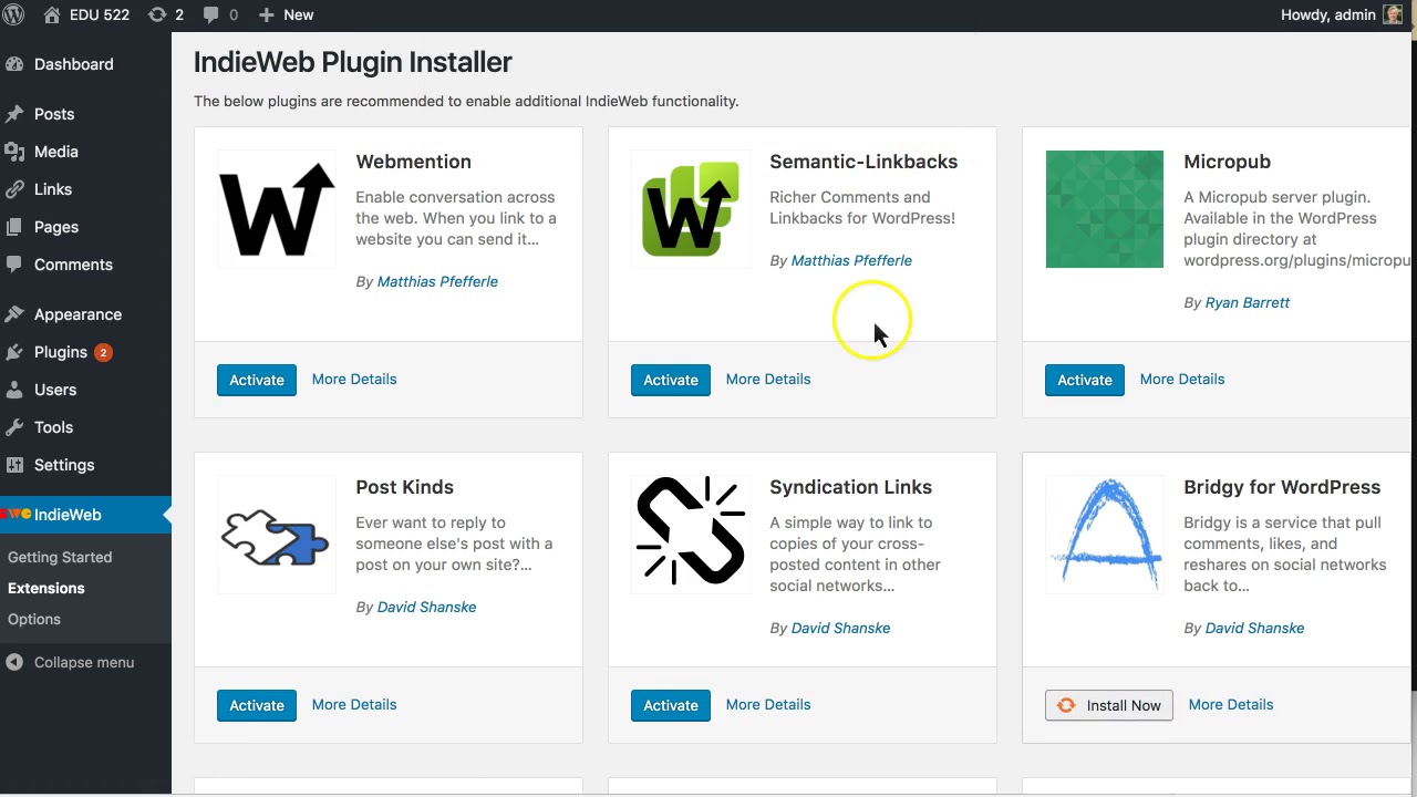 Adding #IndieWeb Plugins to your WordPress Site - YouTube