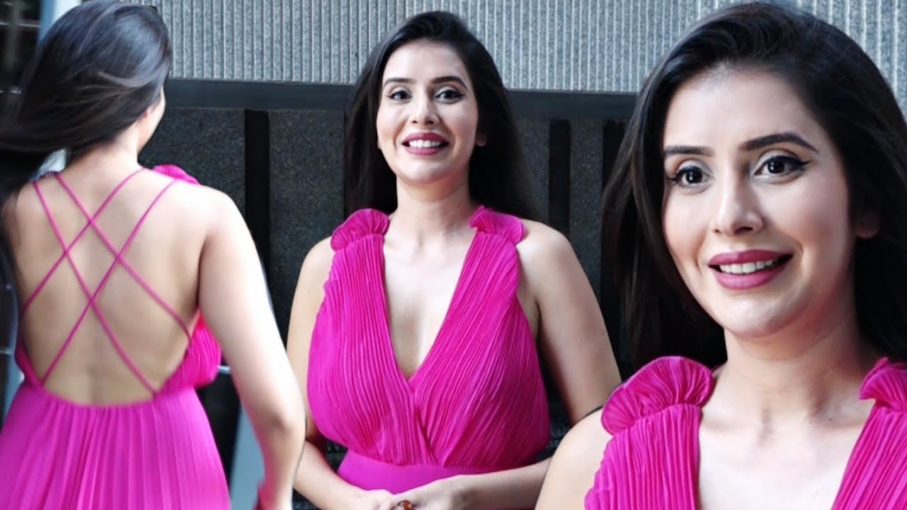 Charu Asopa Looking Gorgeous In Pink Outfit Arrive At Hunky Dory ...