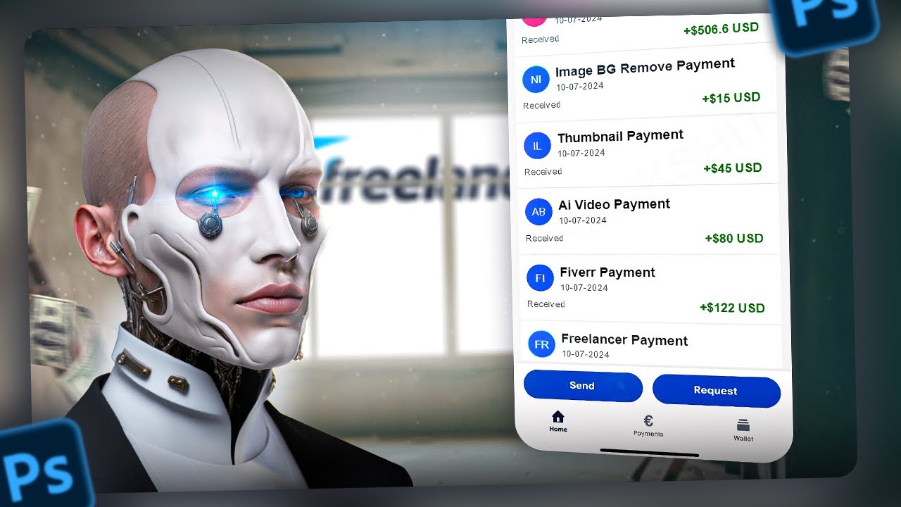 How I Made This Stunning AI-Inspired Freelance Thumbnail | Photoshop ...