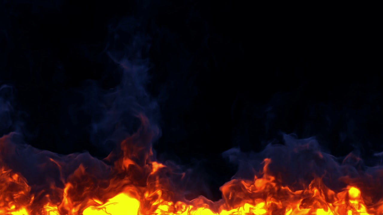 fire background. relaxing flames.orange fire with blue smoke. full hd ...