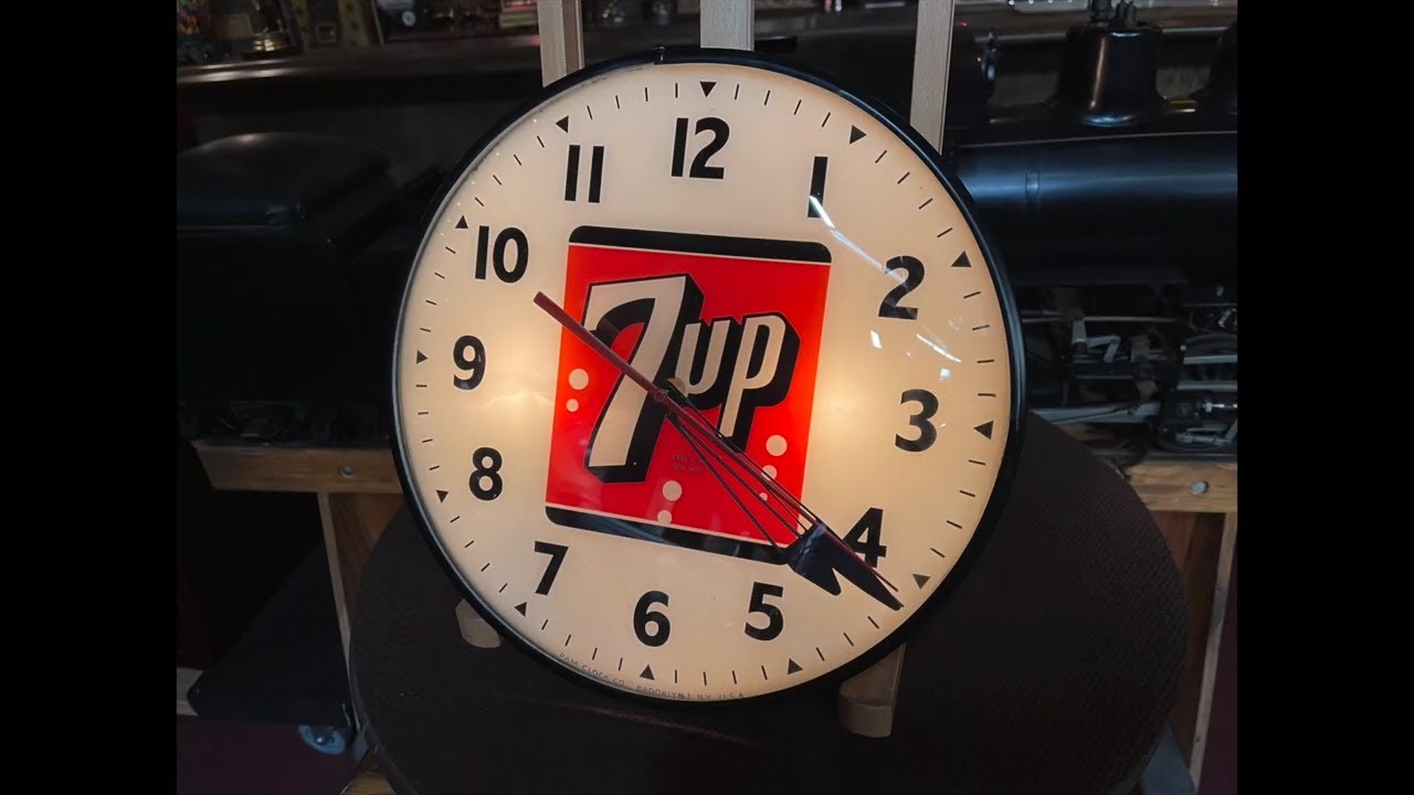 1960'S 7UP BACKLIT ADVERTISING CLOCK SOLD FOR $600 - YouTube