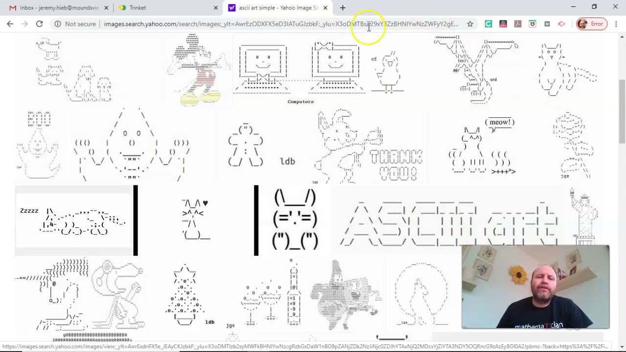 ASCII art introduction with Trinket - YouTube