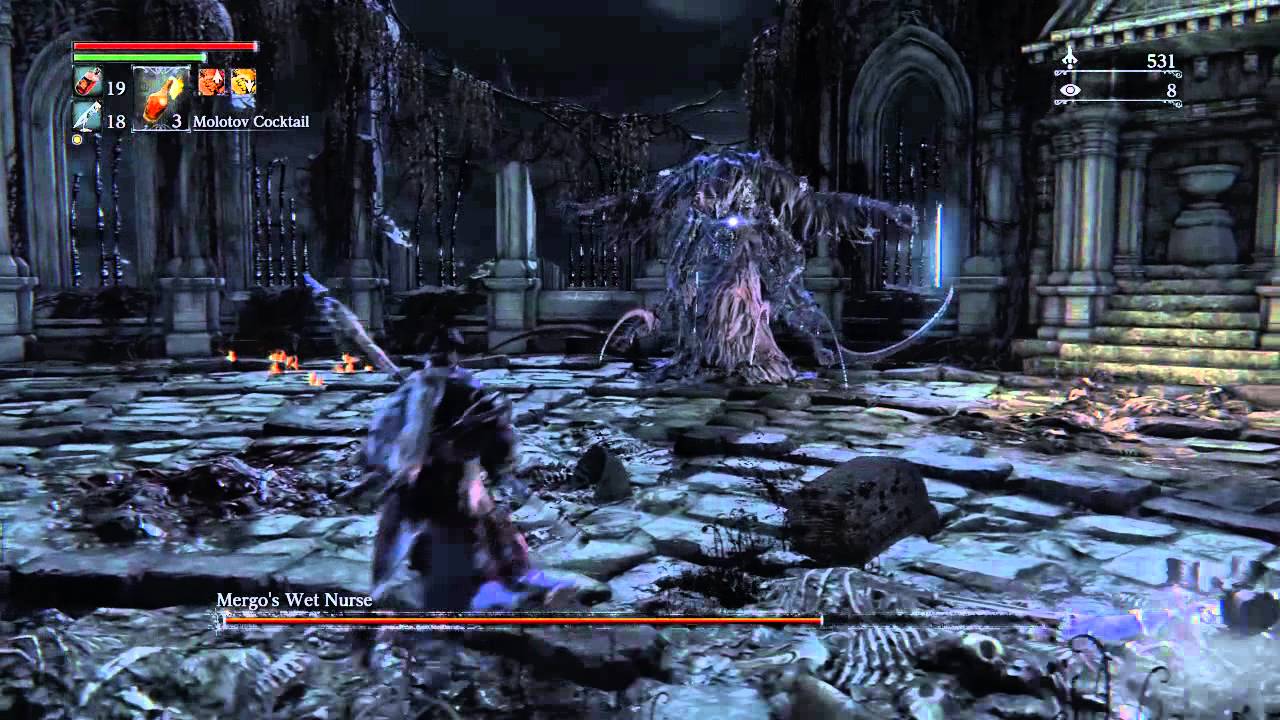 Bloodborne - Twelfth Boss - Mergo's Wet Nurse - Blind run - YouTube