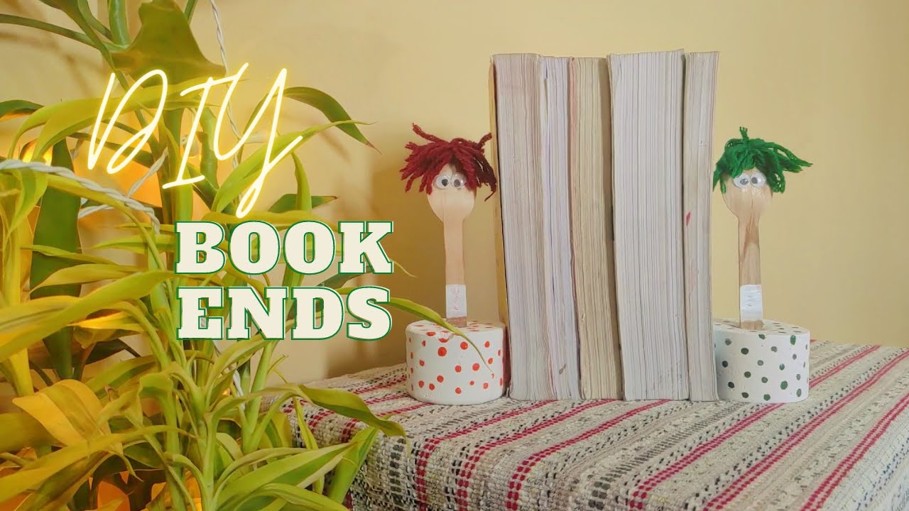Easy DIY Book Ends| DIY Cement Book Ends | How to make book ends in ...