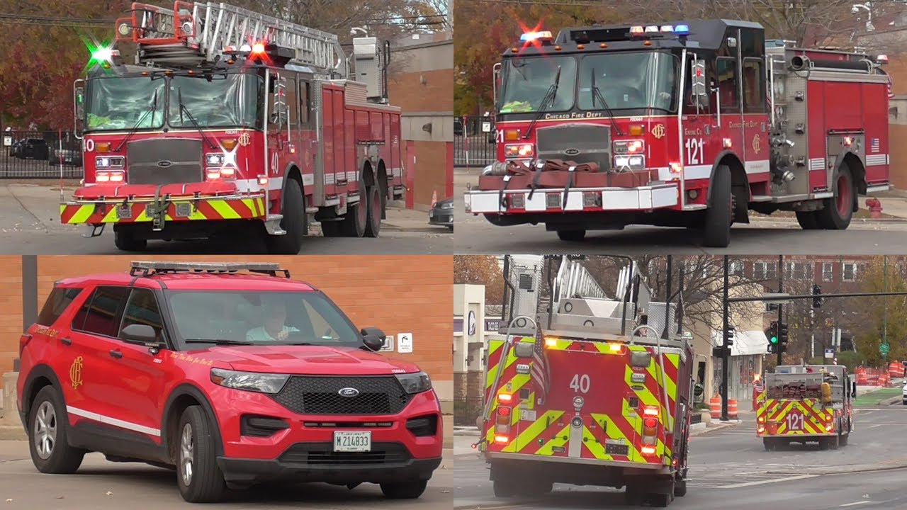 *FIRE URGENT* Chicago Fire Dept. Engine 121, Truck 40, & Battalion 21 ...