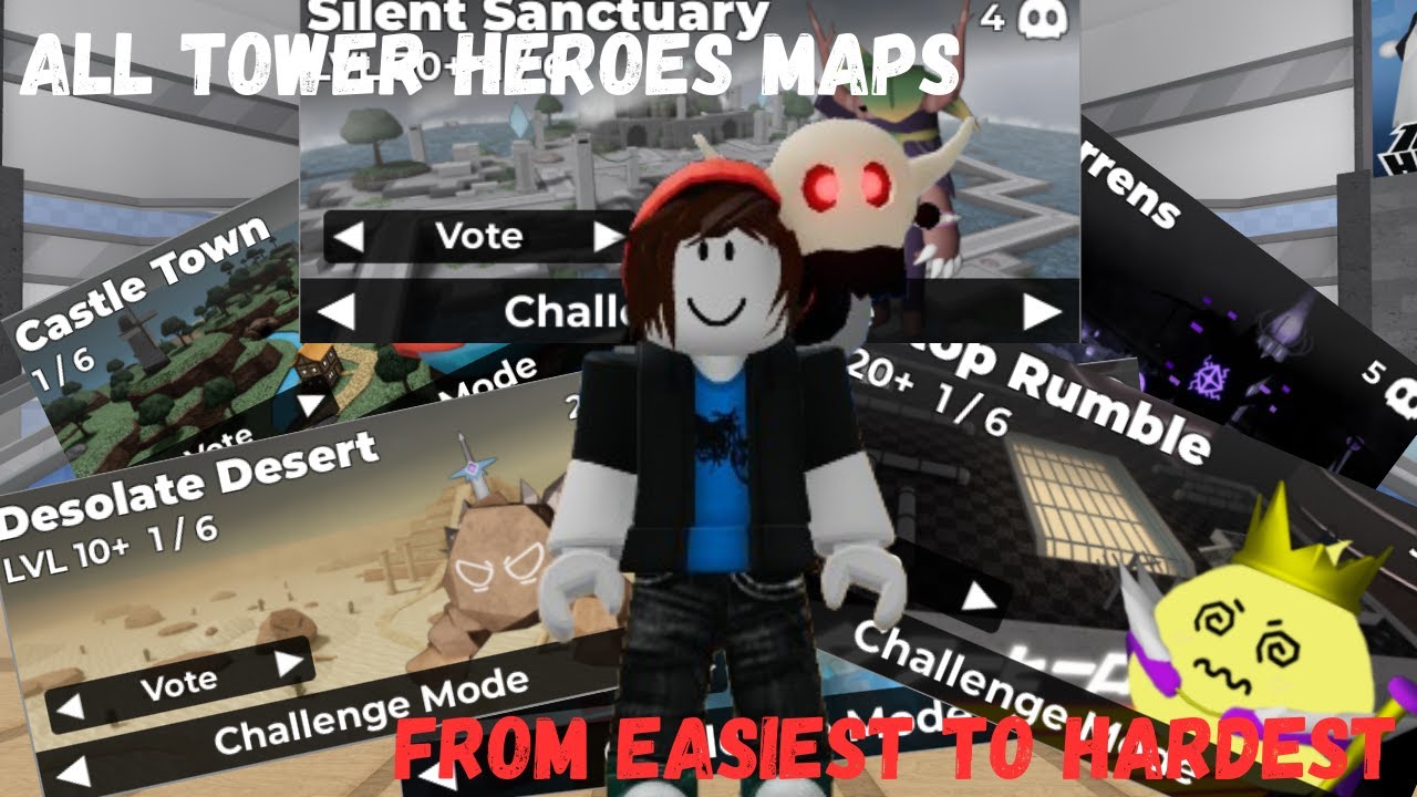 All tower heroes maps from easiest to hardest - YouTube