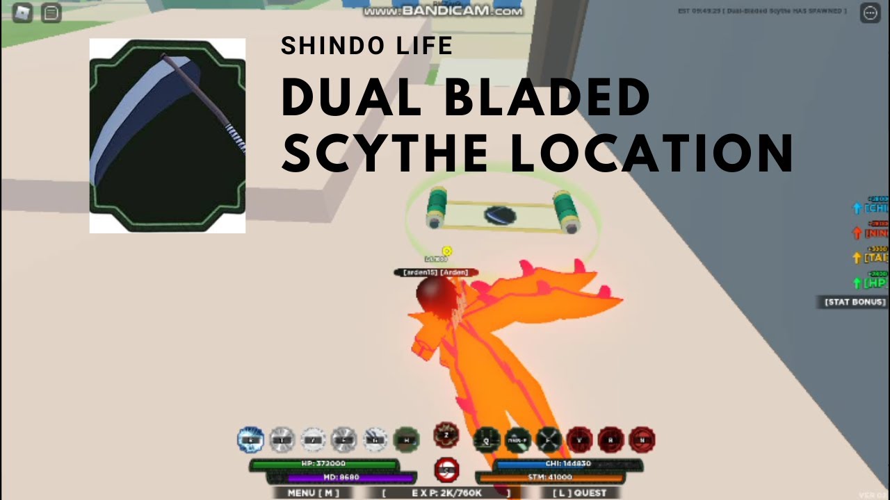 Dual Bladed Scythe Location! Roblox Shindo Life - YouTube