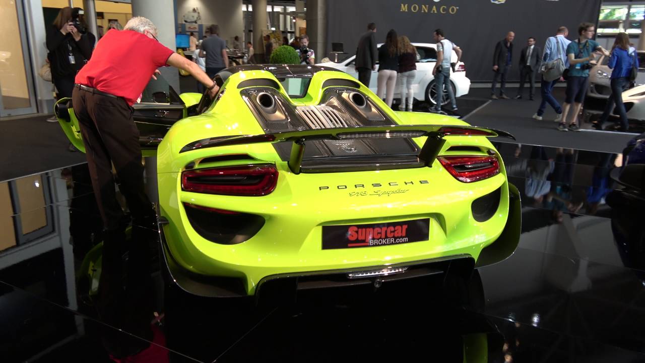 Acid Green Porsche 918 Spyder at Top Marques Monaco 2016 in Ultra HD 4k ...